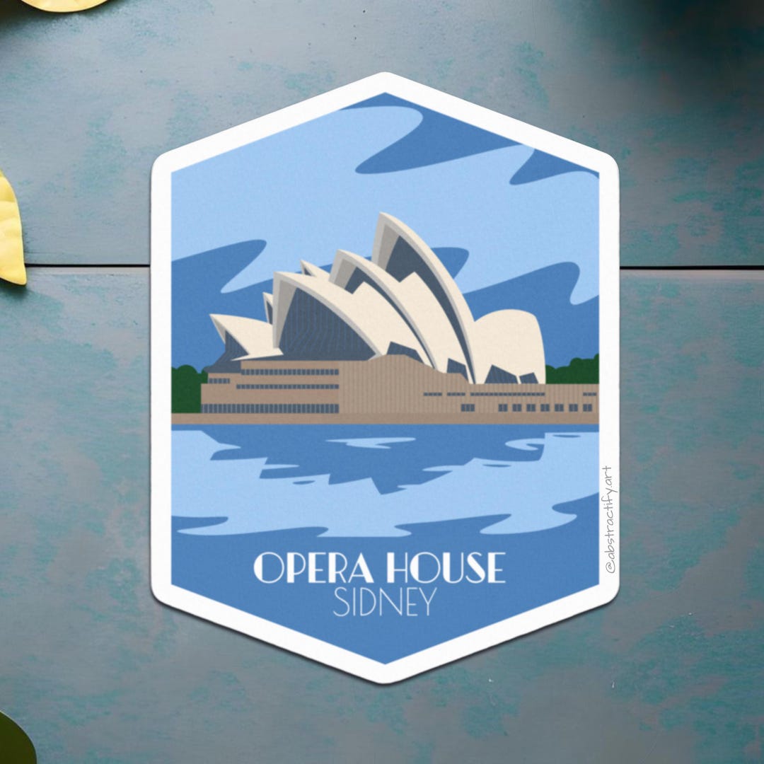 Sydney Opera House Sticker | Australia Travel Art | Modern Landmark ...