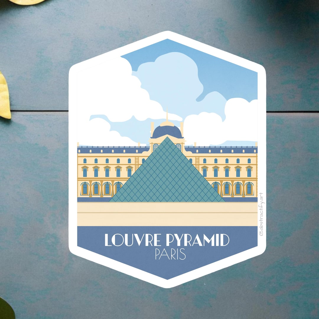 Louvre Pyramid Sticker | Paris France Travel Souvenir | Modern Landmark ...