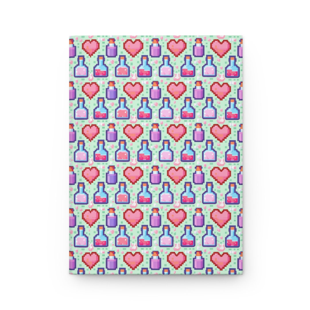 Pixel Art Hearts and Potions Matte Hardcover Journal/notebook - Etsy