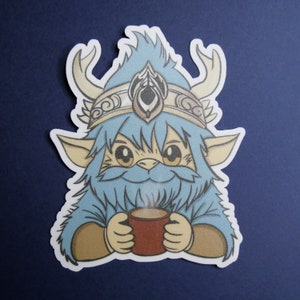Troll Druid Drinking Coffee Vinyl Decal or Sticker Water-resistant ...