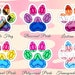 LGBTQIA Pride Month Crystal Paw Pad Stickers Matte Sticker - Etsy Canada