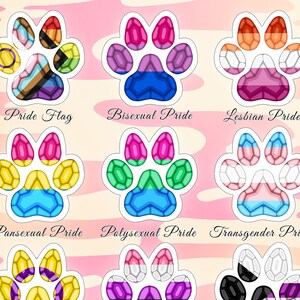 LGBTQIA+ Pride Month Crystal Paw Pad Stickers Matte Sticker - Etsy