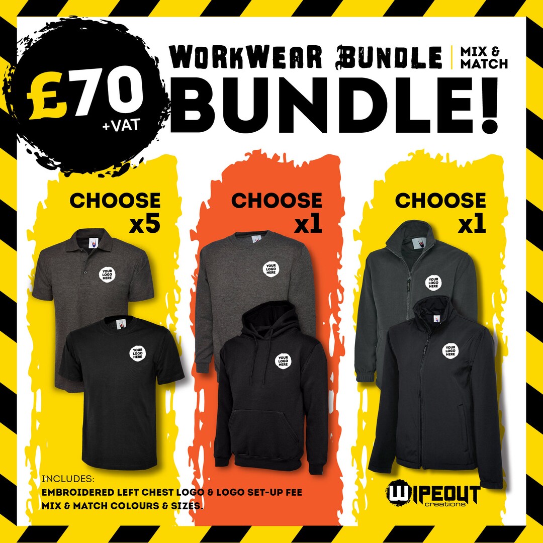 Workwear- Bundle Workwear Deal - Free Embroidered Company Logo - Etsy UK
