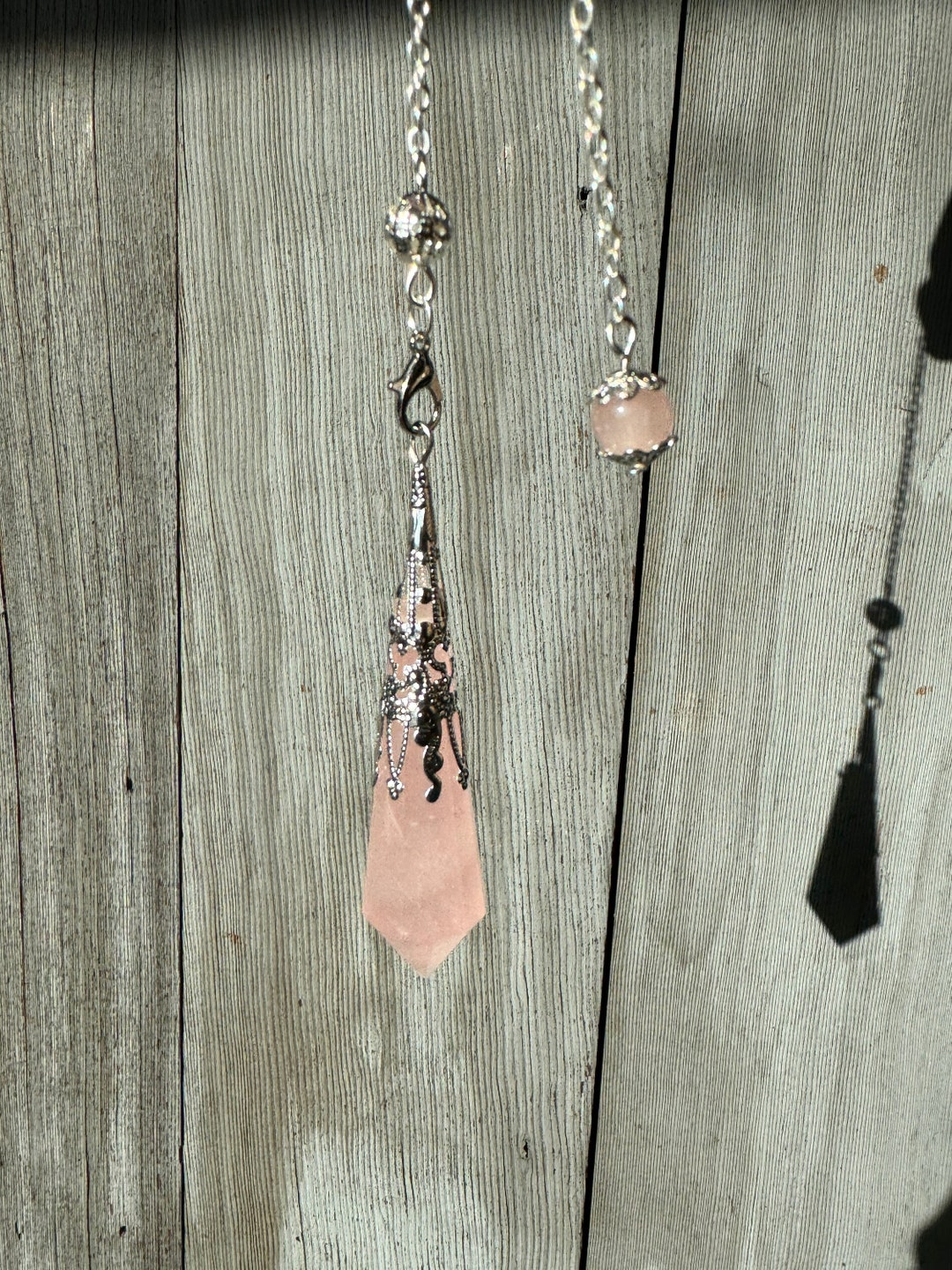 Rose Quartz Pendulum - Crystal Pendulum - Dowsing Pendulum - Divination ...