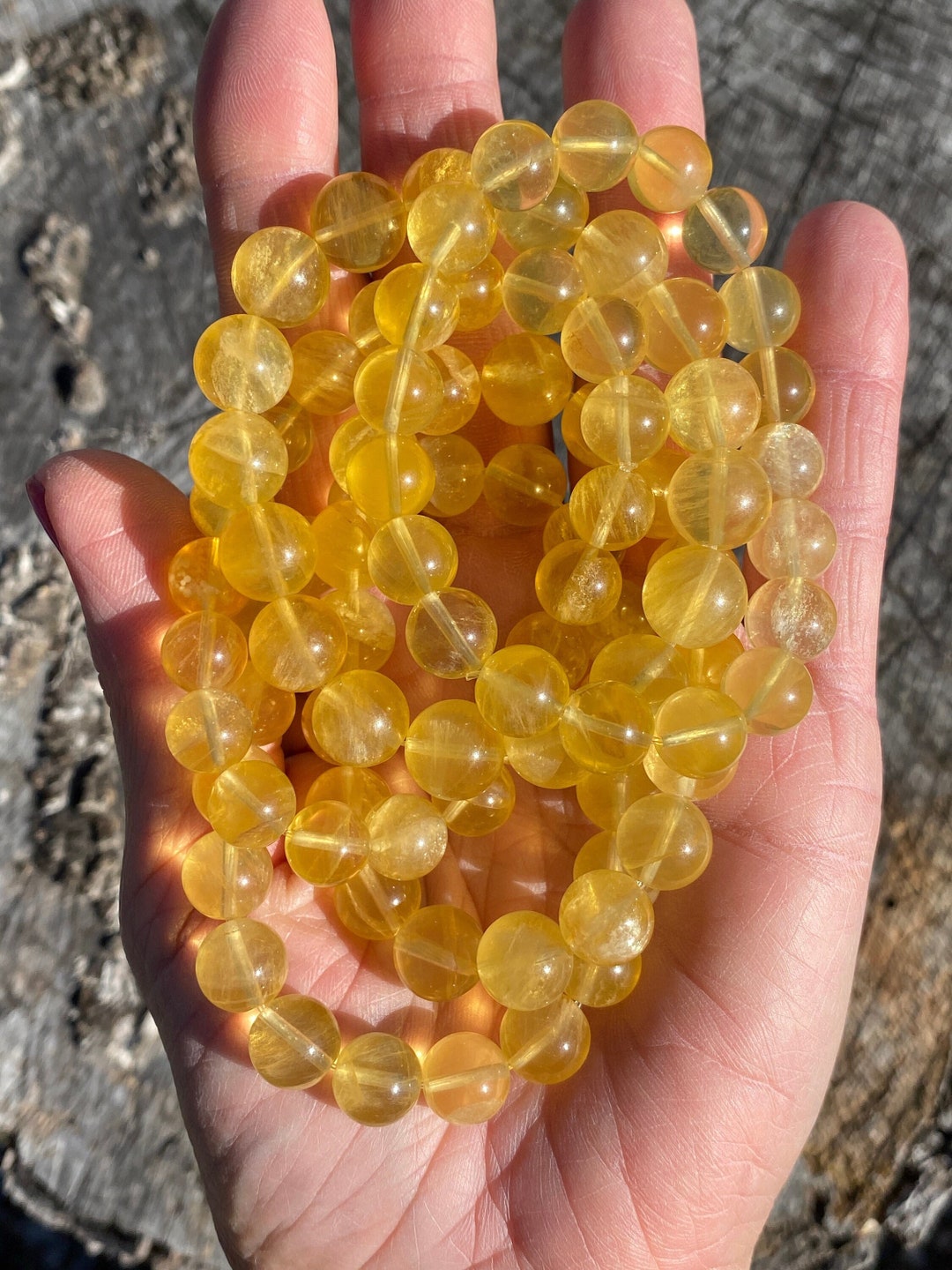 Yellow Fluorite Bracelet - Focus Stone - Crystal Gifts - Protection ...
