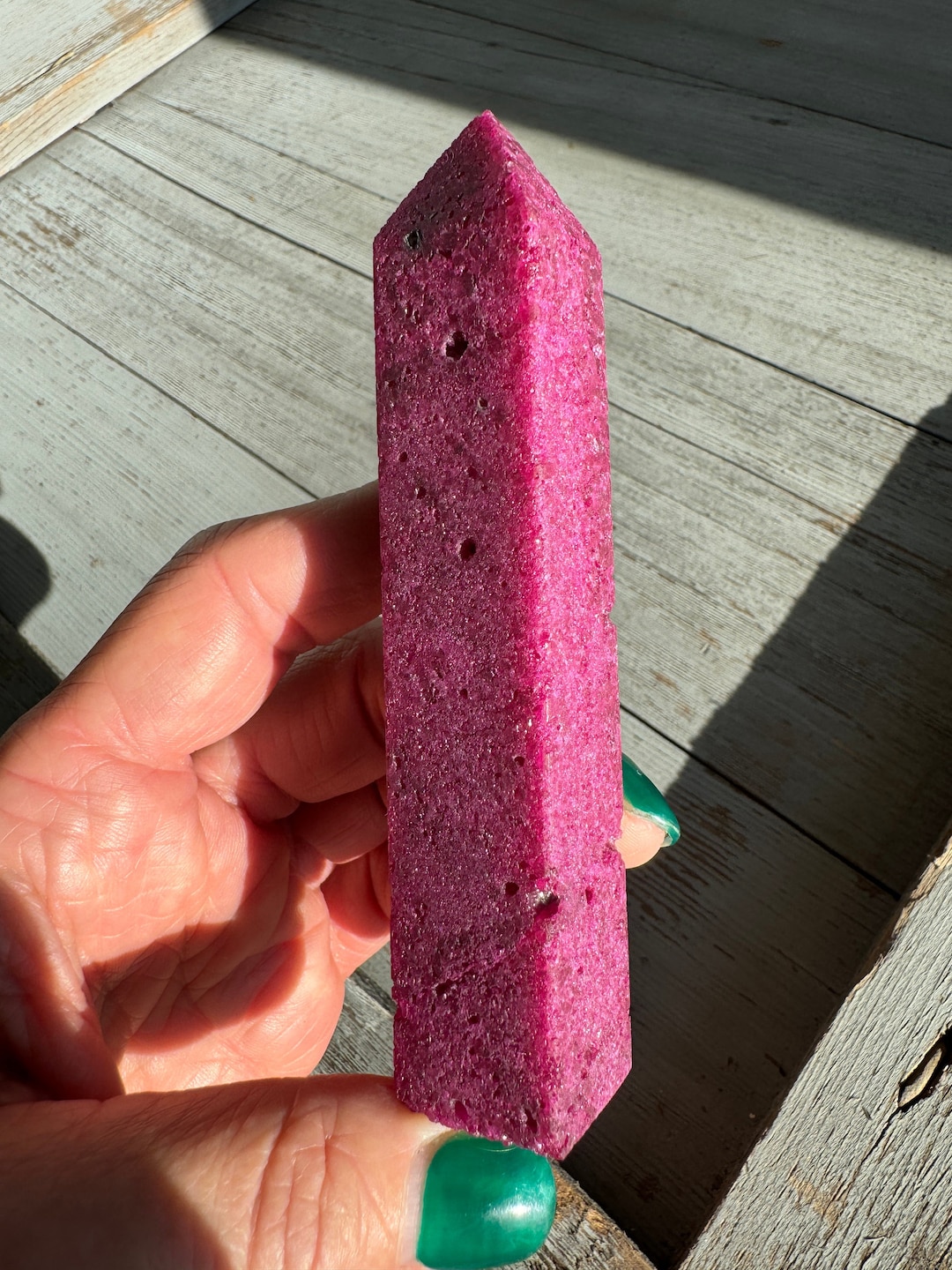 Honeycomb Ruby Corundum Tower UV Reactive Crystal High Energy Stone Root Chakra Crystal Passion ...