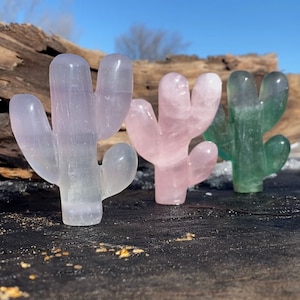 Crystal Cactus - Plant Decor - Plant Crystal - Hand Carved Crystal ...
