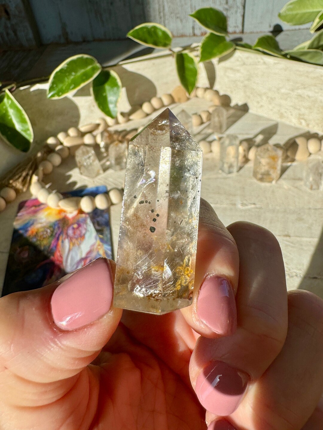 RARE PYRITE in QUARTZ Crystal Mini Tower - Manifesting Pyrite Amplified ...
