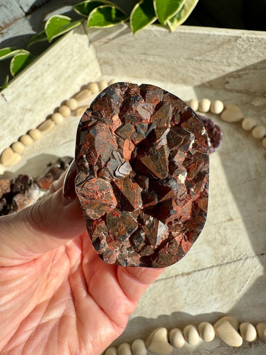 Alien Amethyst Palm Stone Cluster Hematite Included Amethyst Protection ...