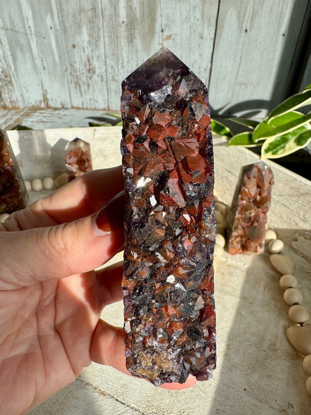 Alien Amethyst Tower - Hematite Included Amethyst - Psychic Crystal ...