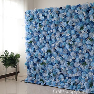 Beautiful Design 40x60cm Artificial Blue Series Flower Wall Backdrop ...