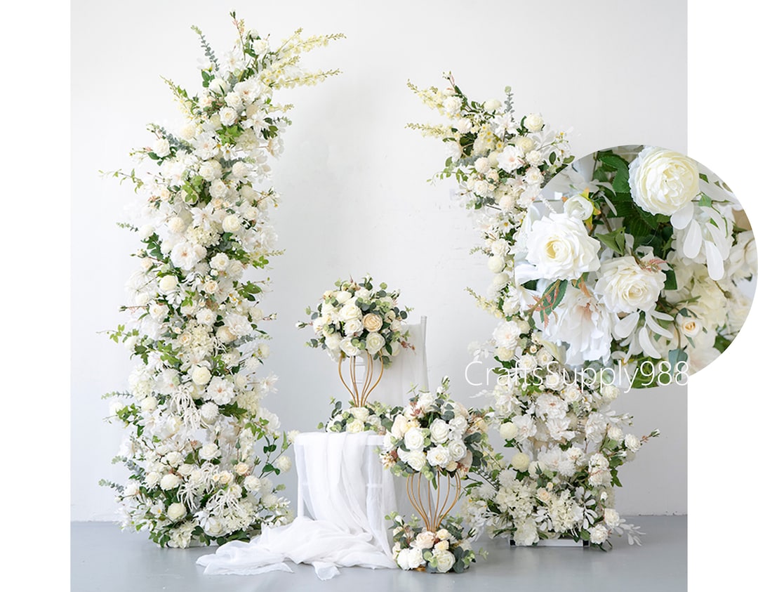 Wedding Archway Artificial Ivory Rose Floral Row,flower Row ...