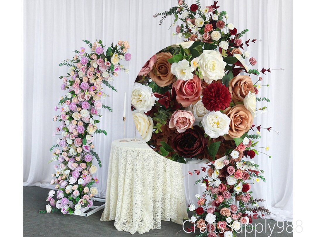 Custom Flower Row Arrrangement Wedding Pillar Flower,mixed Rose ...