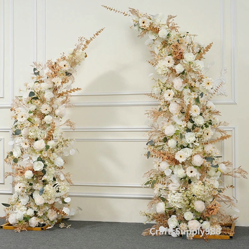 Rose Leaf Wedding Archway Flower,moon Shape Flower Row Arrrangement ...