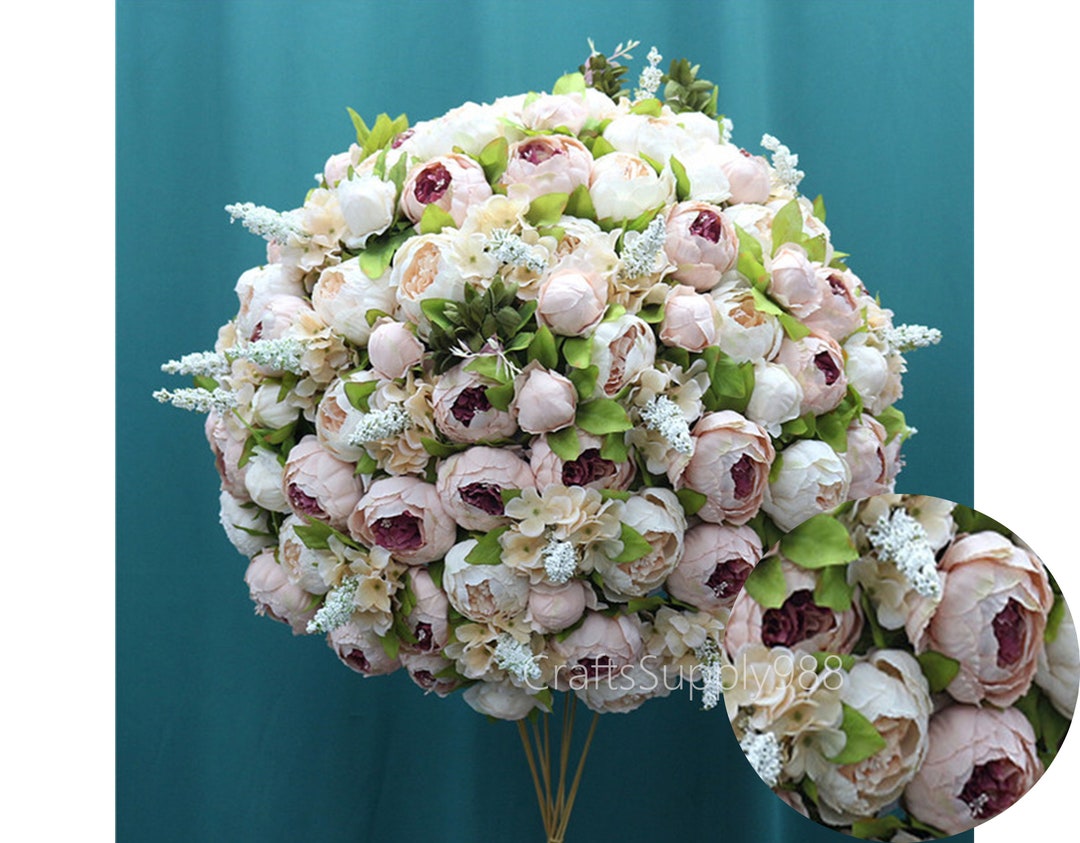 Silk Peony Flower Ball,flower Table Runner,floral Table Centerpiece ...