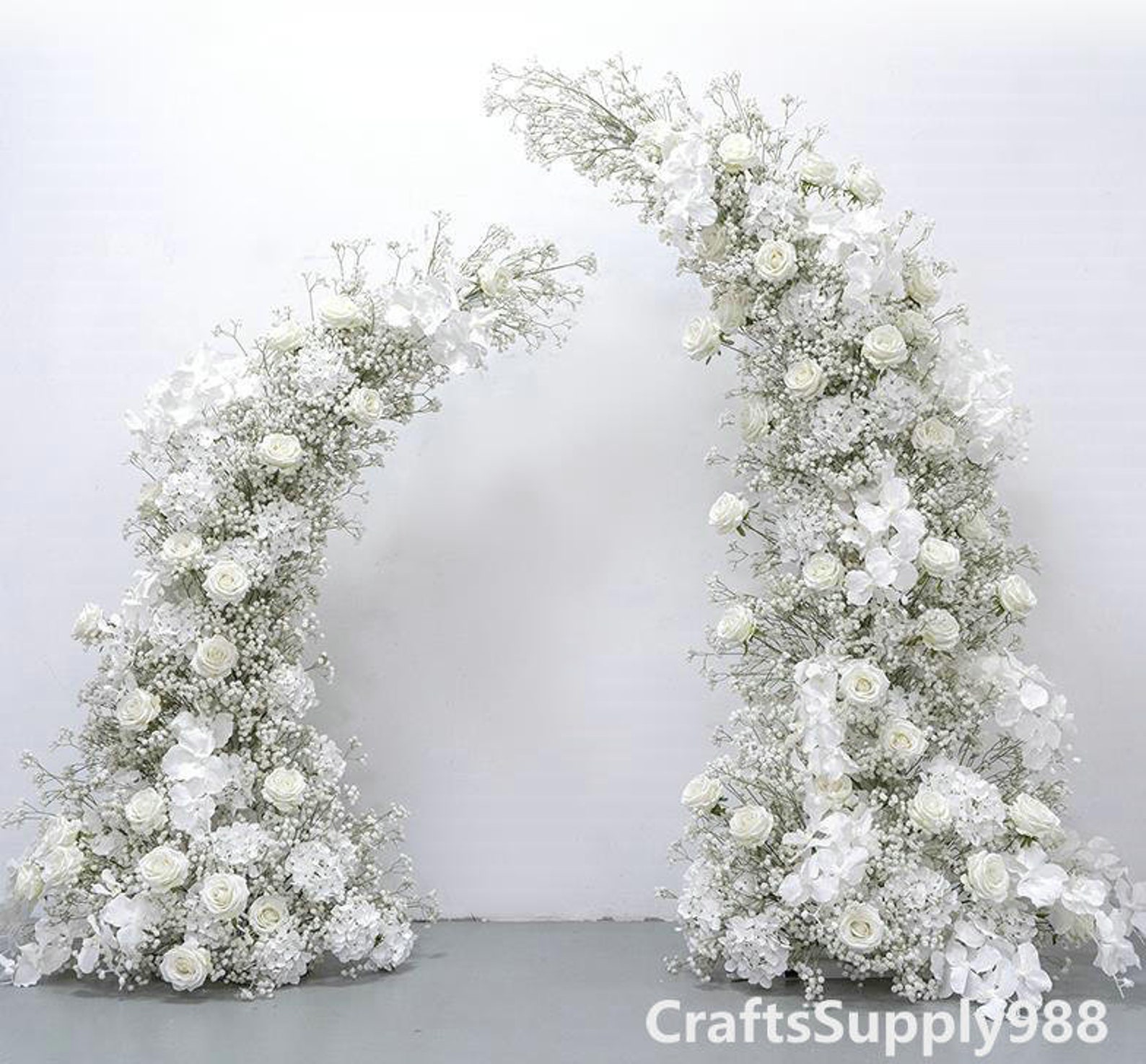 Wedding Archway White Gypsophila Rose Artificial Floral Row,baby's ...