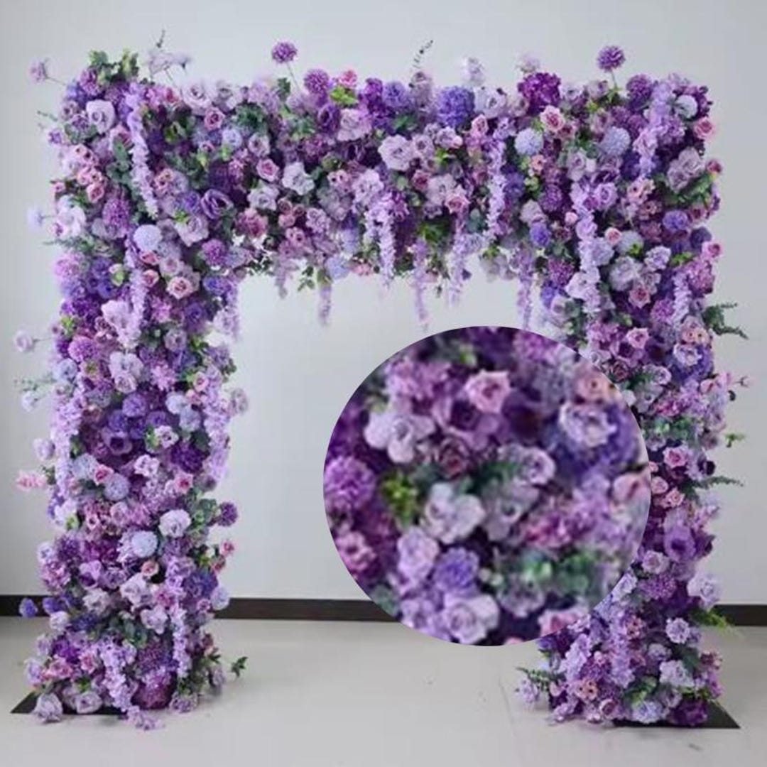 Wedding Luxury Violet Artificial Floral Row Arch,purple Flower Row ...