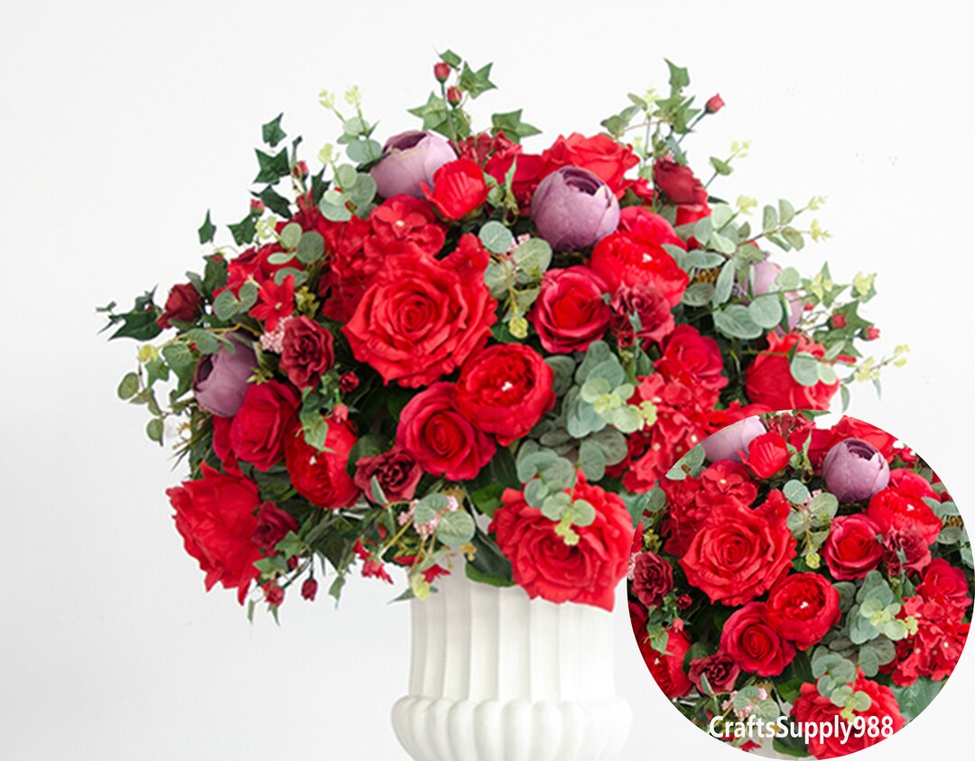 Red Peony Rose Flower Ball,wedding Floral Table Centerpiece,rose Flower ...