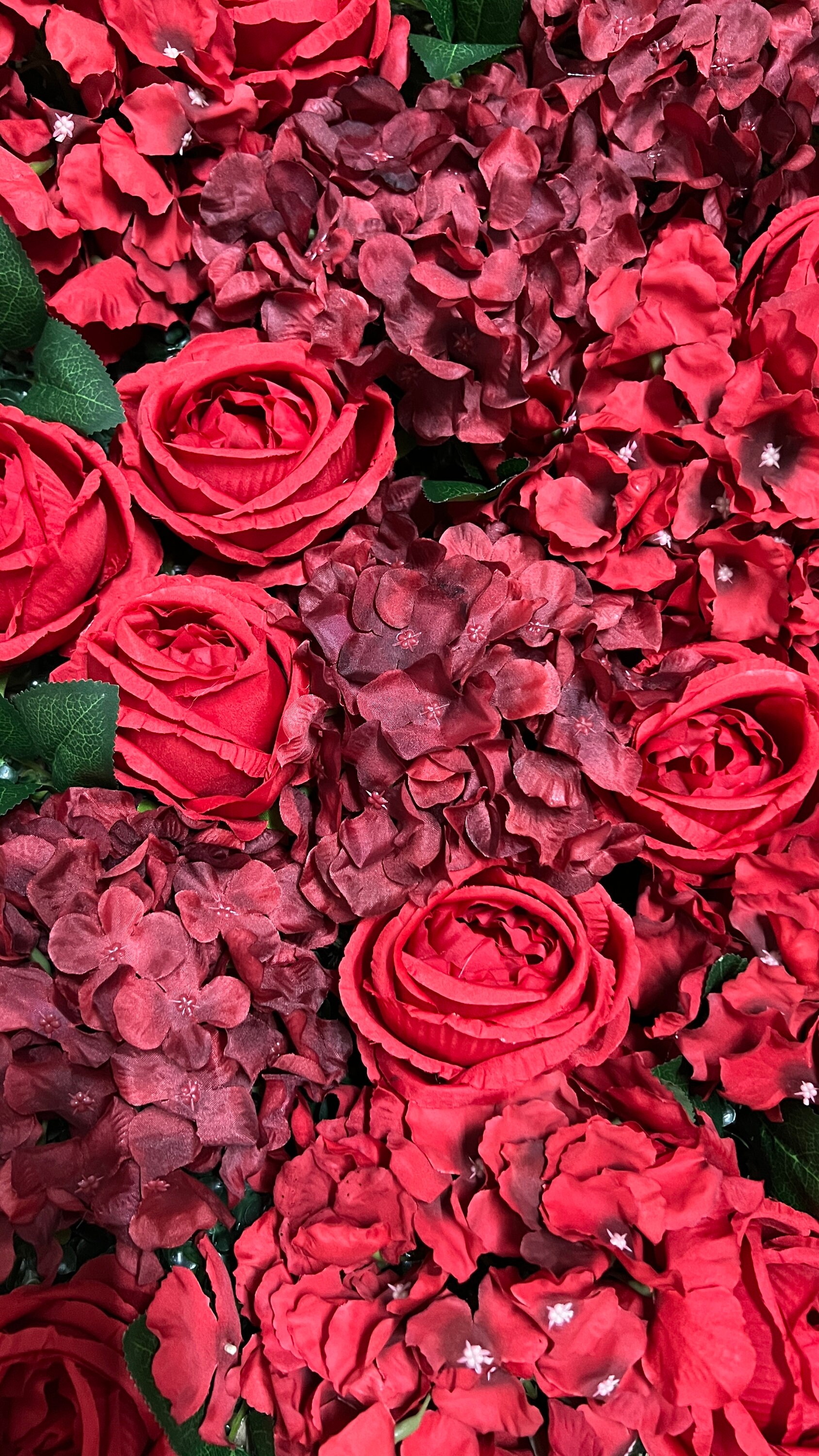 40x60cm Artificial Red Roses Hydrangea Flower Wall Backdrop for Wedding ...