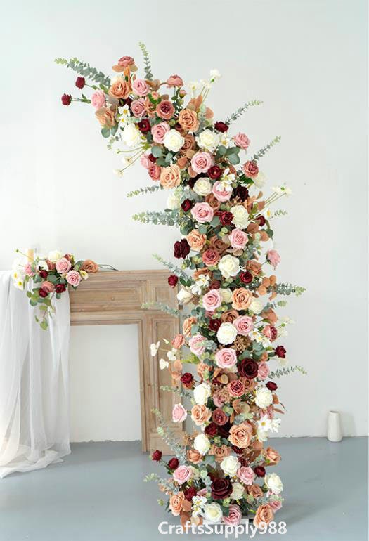 Terracotta,burgundy,blush Rose Leaf Wedding Archway Flower,flower Row ...