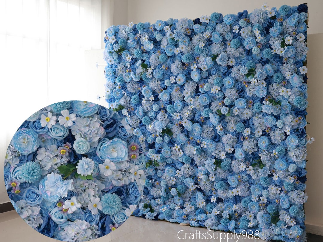 Beautiful Design 40x60cm Artificial Blue Series Flower Wall Backdrop ...