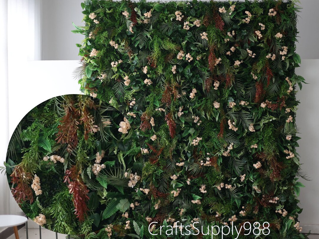 5D Plastic Grid Artificial Plant Wall Mix Tropical Plant Panel Backcrop ...