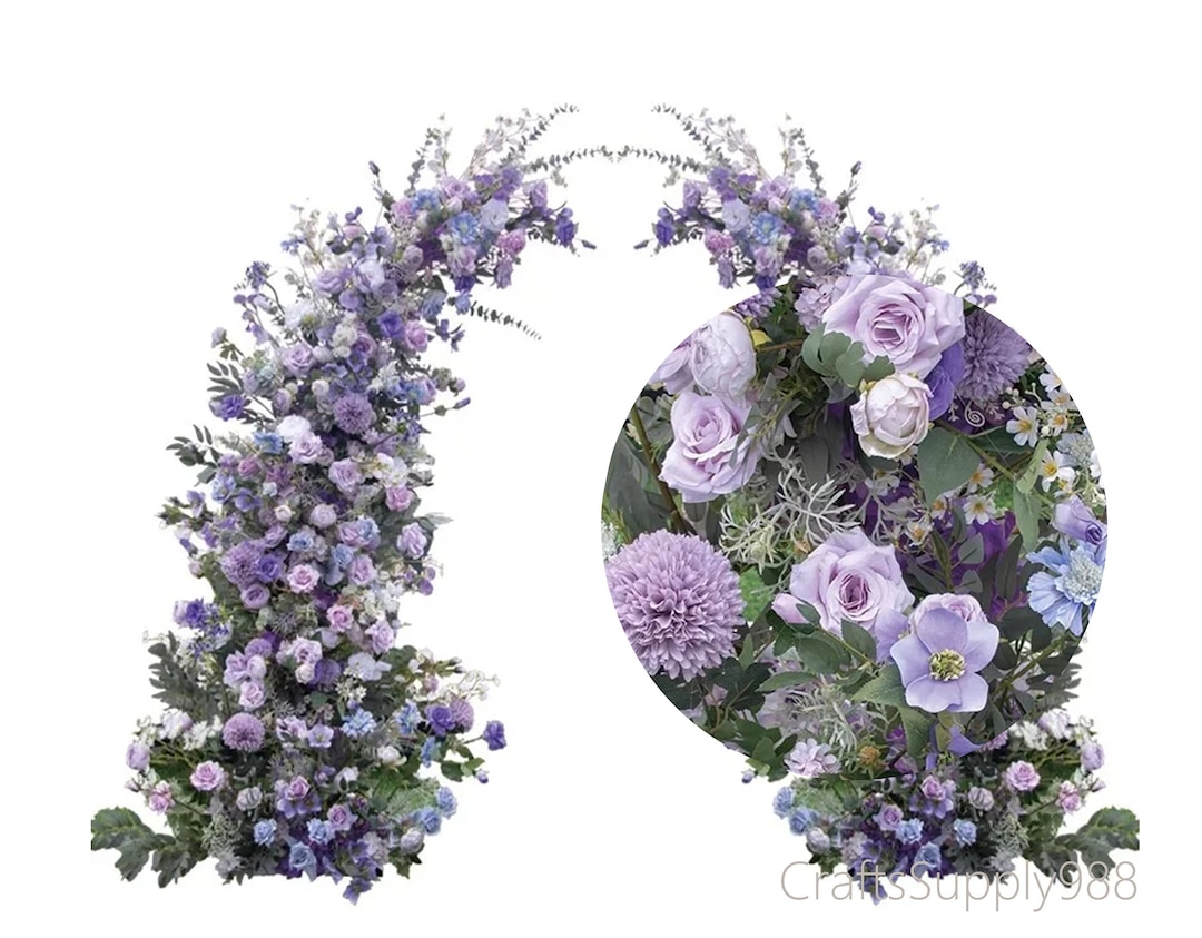 Purple Rose Hydrangea Artificial Wedding Floral Row Archway,flower Row ...