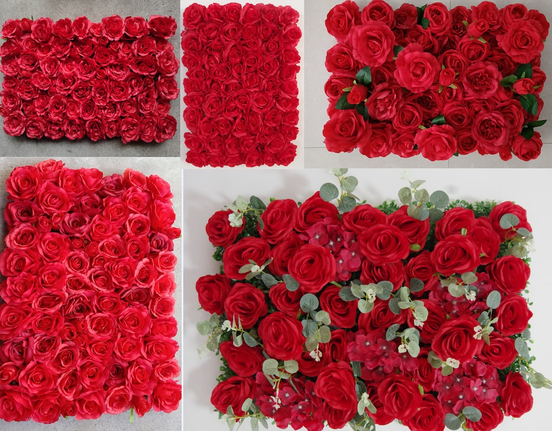 Red Rose 3D Artificial Flower Wall,wedding Party Decoration,background ...
