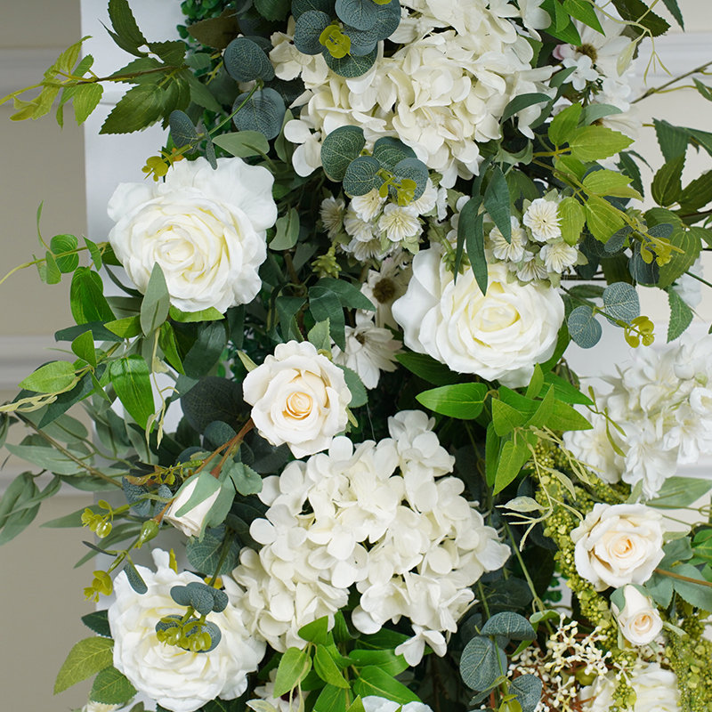 Green Leaves White Rose 5D Artificial Floral Arch Rowflower - Etsy
