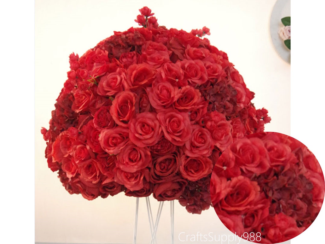 Large Red Rose Flower Ball,flower Table Runner,floral Table ...