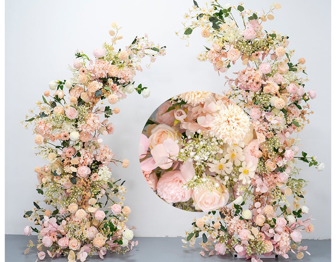 Wedding Arch Champagne Pink Blush Artificial Floral,flower Row ...