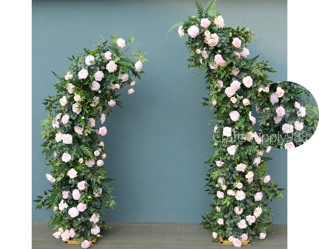 Beautiful Design Greenery and Pink Wedding Archway Flower,flower Row ...