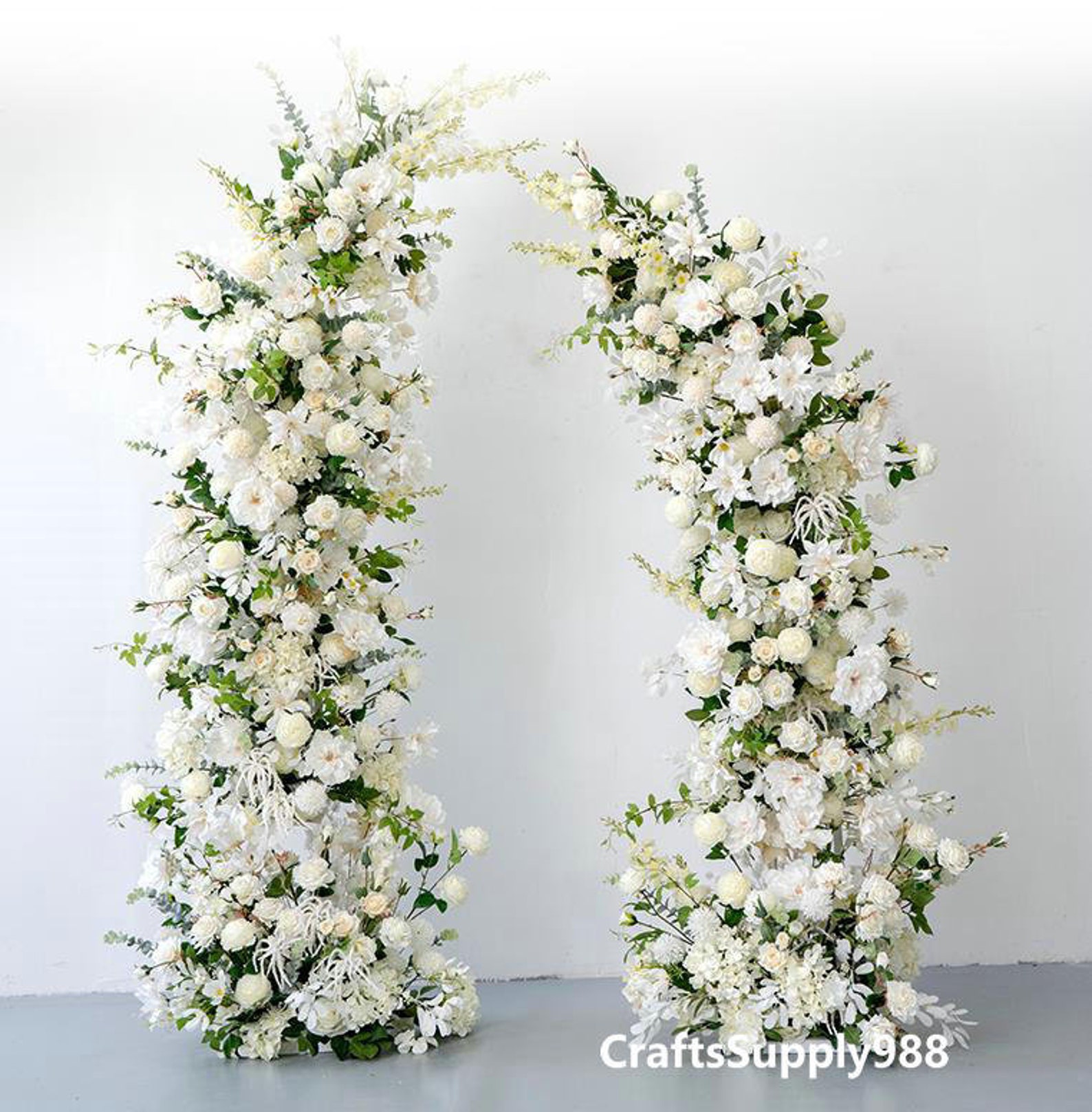 Wedding Archway Artificial Ivory Rose Floral Row,flower Row ...