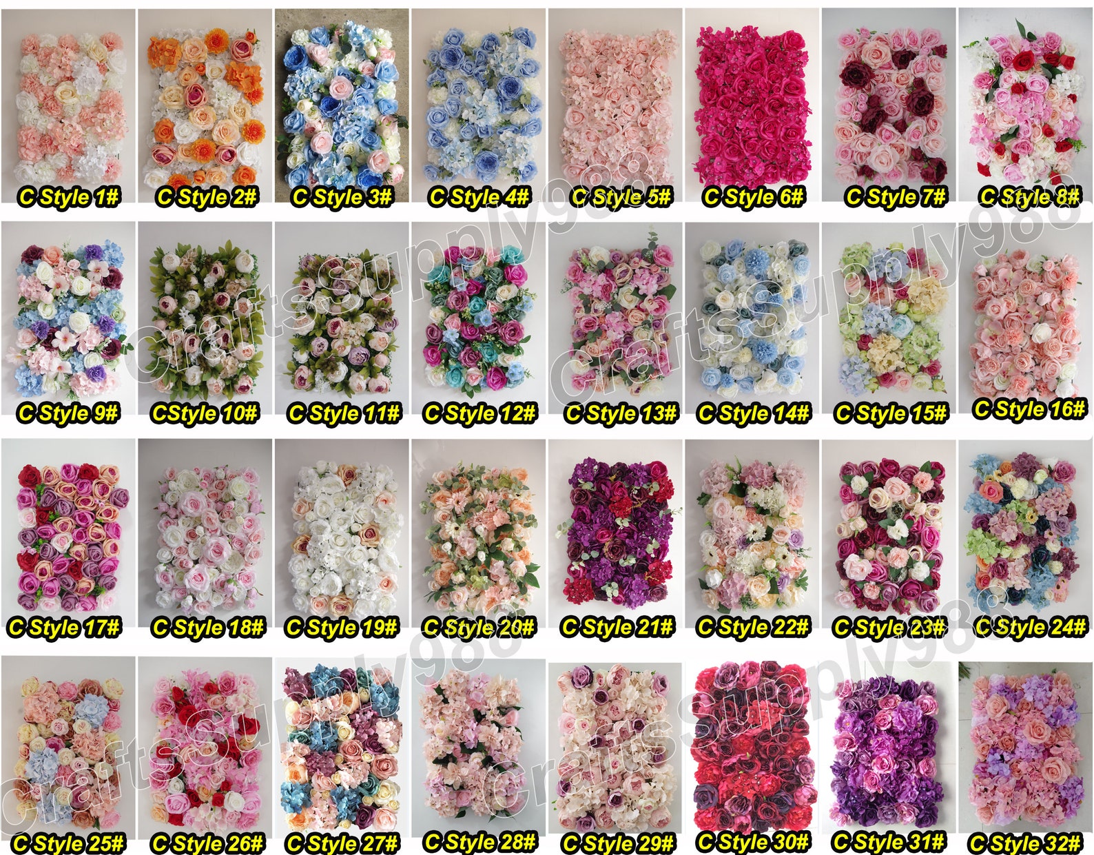 40*60cm Royal Blue Hydrangea Roses,artificial Flower Wall,backdrop for ...