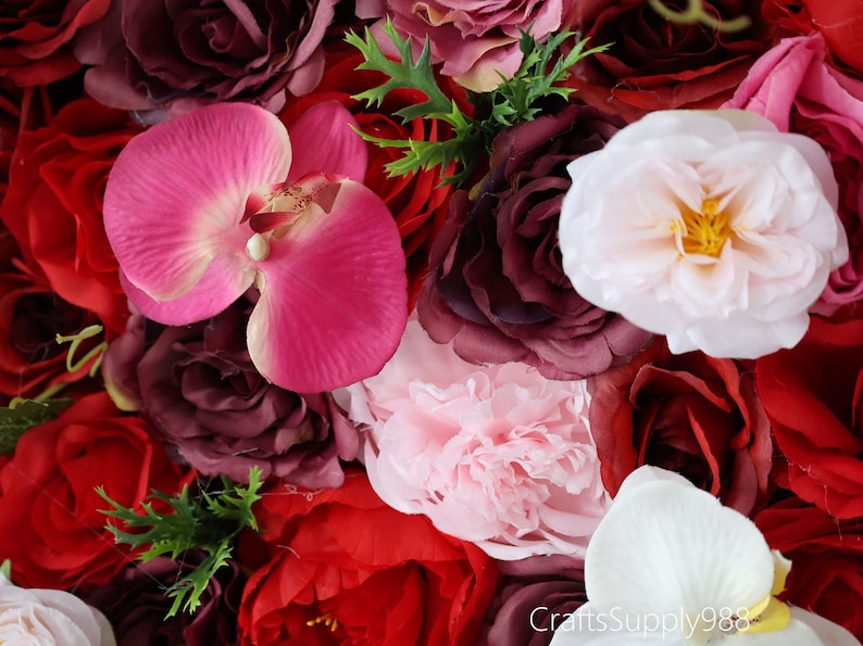 Fuschia Orchids Fake Flower Panels Wall Decor,artificial Flower Wall ...
