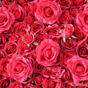 Red Large Rose Flower Wall,red Floral Panel Wall,5d Artificial Flower ...