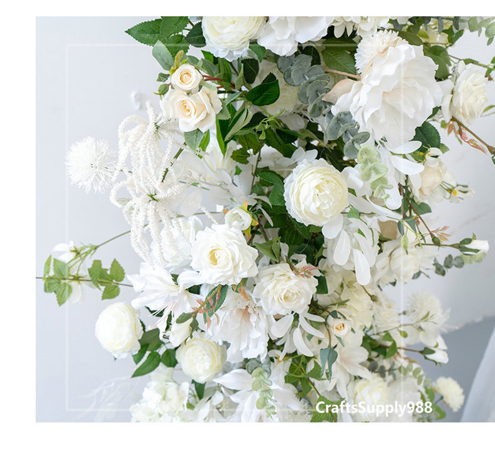 Wedding Archway Artificial Ivory Rose Floral Row,flower Row ...