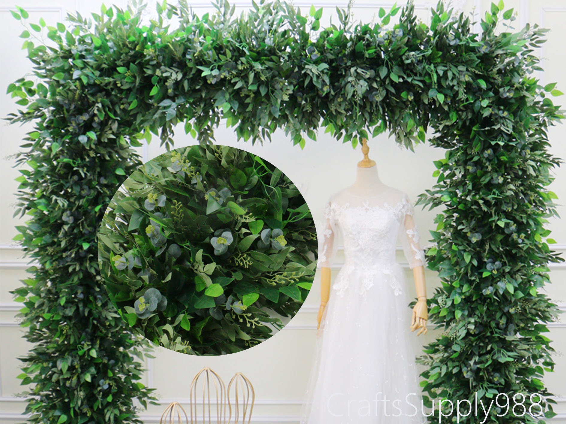 Flower Row Arrrangement Outdoor Wedding Decor,5d Green Willow Leaf ...
