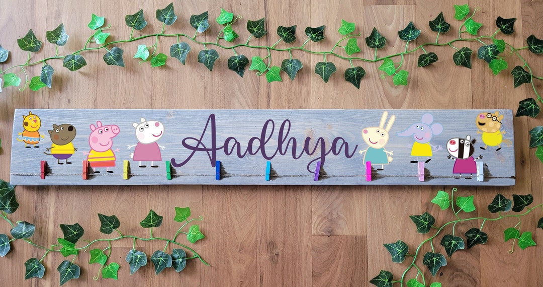Personalized Peppa Pig With Friends Sign | Personalized Name Sign ...