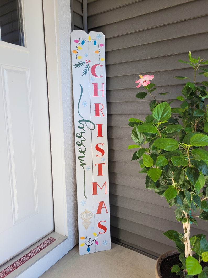 Winter Porch Leaner, Retro Christmas Sign, Porch Leaner, Holiday Porch ...