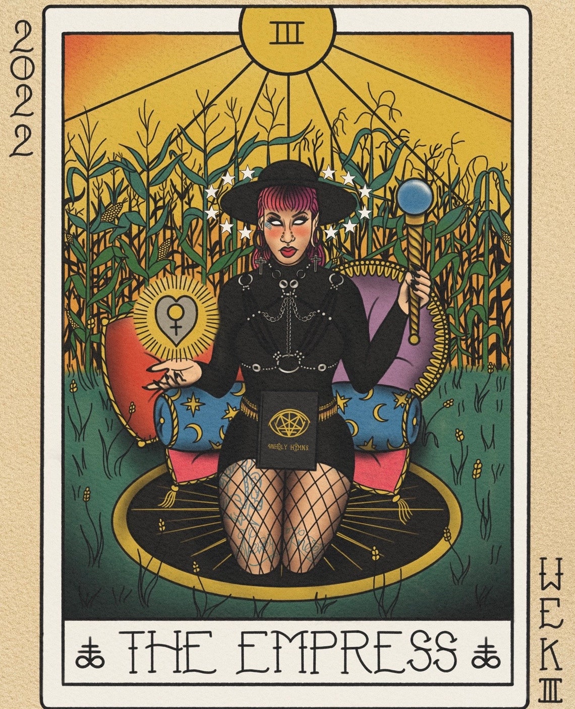 Empress Libby Lux Tarot - American Traditional Poster - Etsy