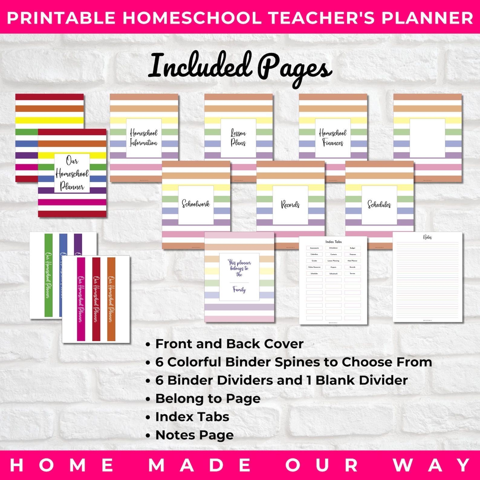 Homeschool Teacher's Planner Printable PDF | Lesson Planners | Admin ...