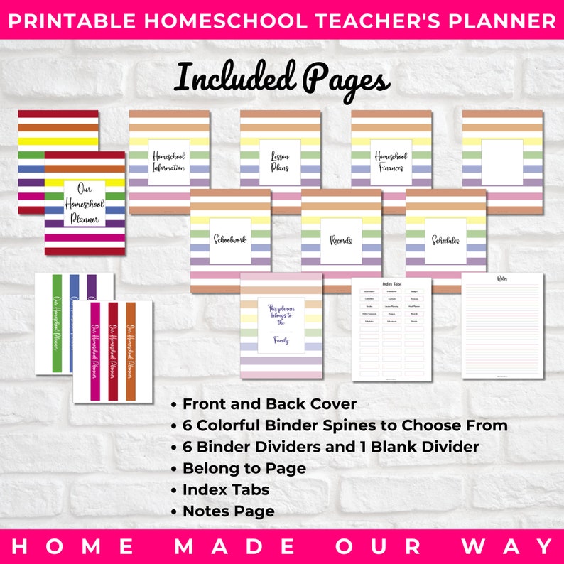 Homeschool Teacher's Planner Printable PDF | Lesson Planners | Admin ...