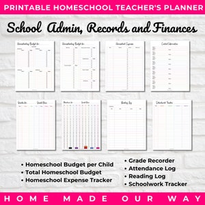 Homeschool Teacher's Planner Printable PDF • Lesson Planners • Admin ...