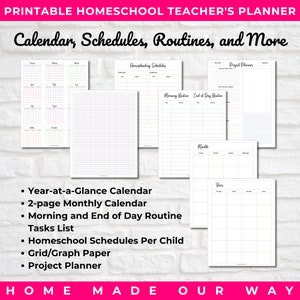 Homeschool Teacher's Planner Printable PDF • Lesson Planners • Admin ...