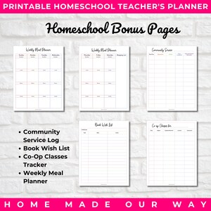 Homeschool Teacher's Planner Printable PDF • Lesson Planners • Admin ...