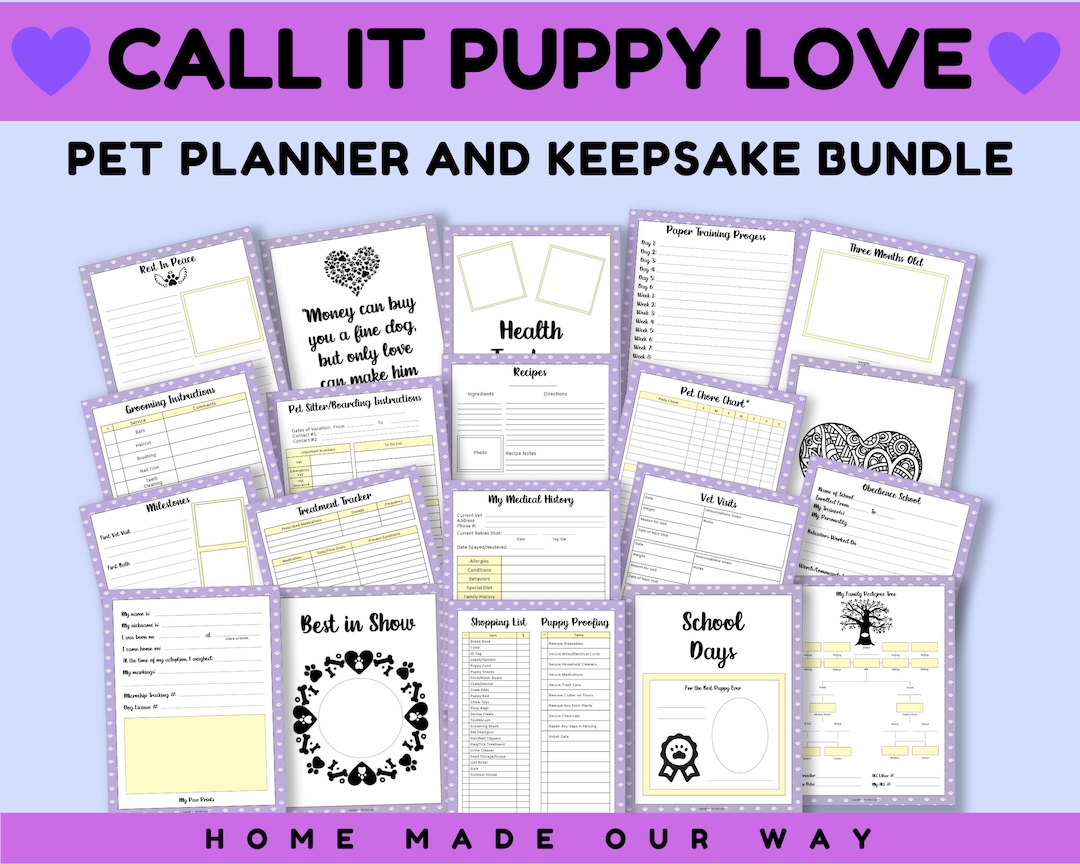 Call It Puppy Love Pet Planner & Keepsake Bundle • A Memory Book for ...