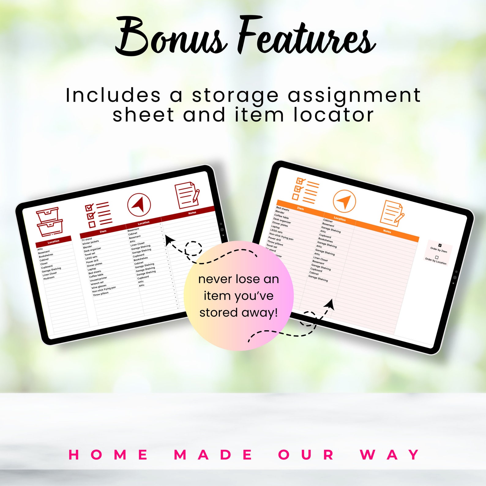 Home Decluttering Spreadsheet Organizer • Editable Google Sheets for ...