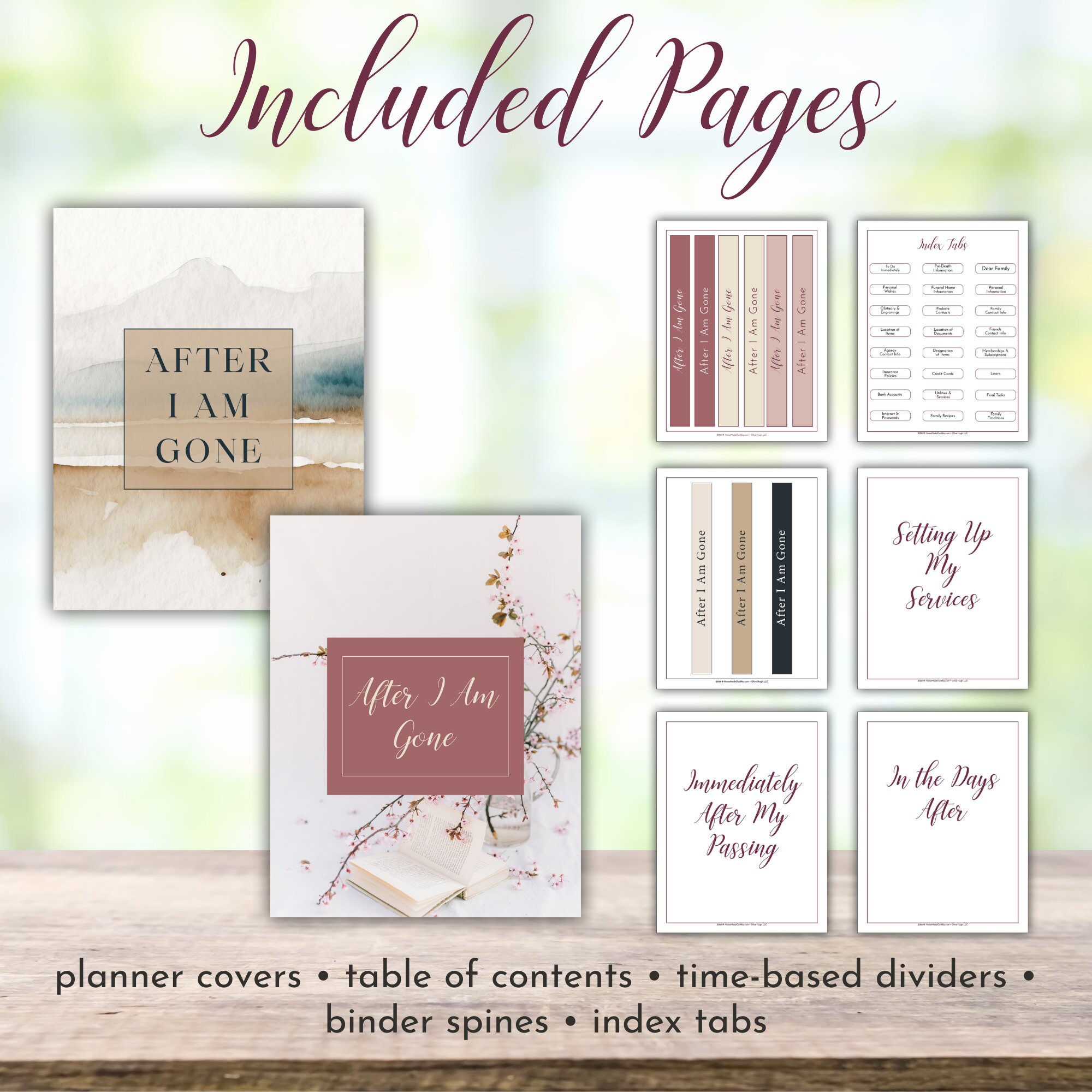 After I Am Gone Planner Printable and Fillable End of Life Binder Plan ...