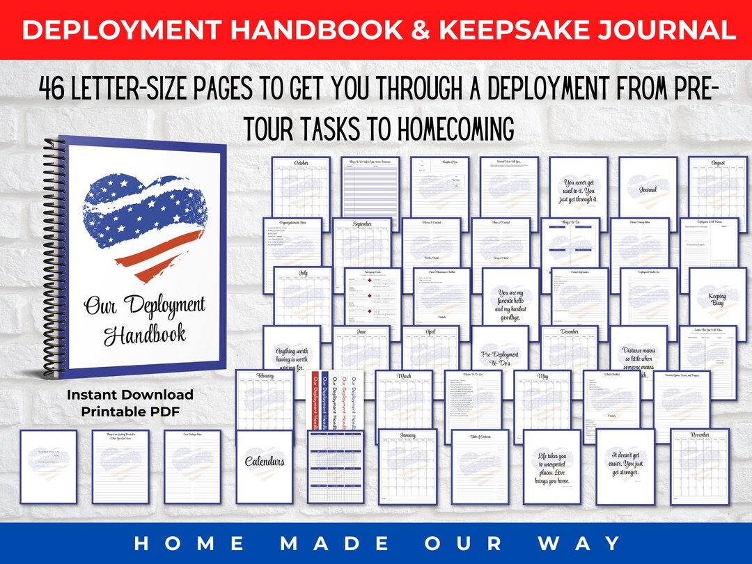 Military Deployment Planner for Military Spouses and Families Printable ...